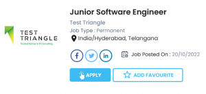 Test Triangle Off Campus Drive 2022 Hiring Freshers for Junior Software ...